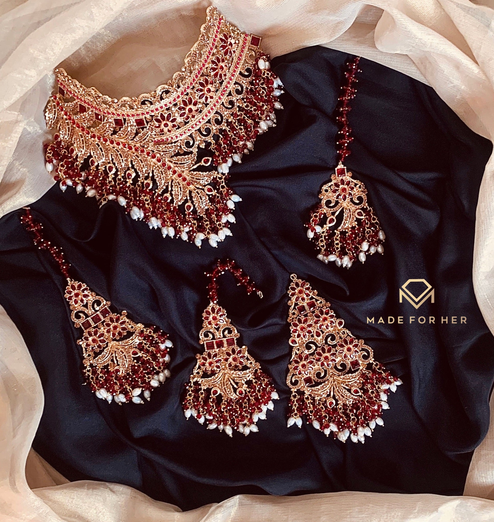 Luxurious Bridal Collar Set - WM500 – Made For Her